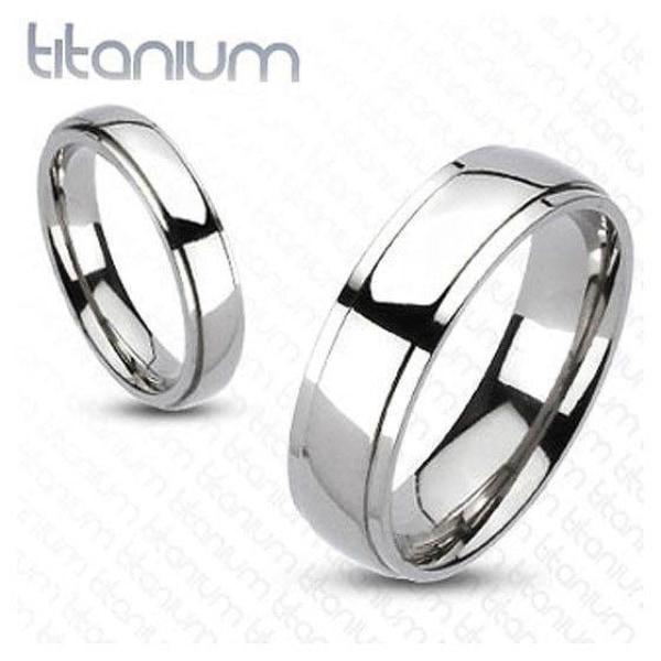 Polished Titanium Ring With Bevelled Edges - 3065 – Badboy Jewellery