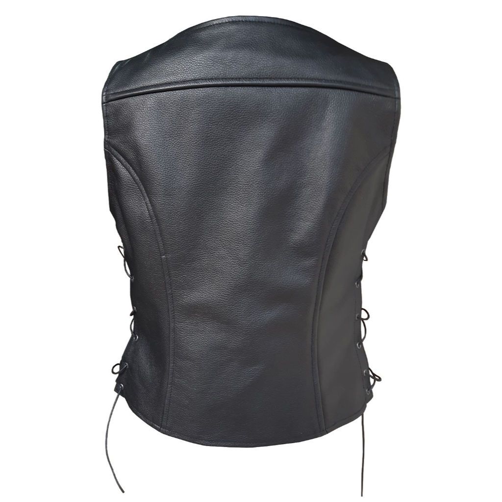 Rebel - Ladies Leather Biker Vest by Skintan Leather – Badboy Jewellery