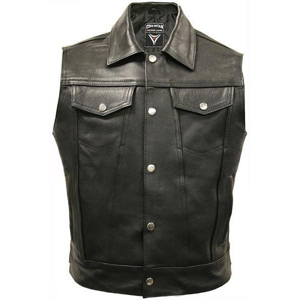 Trucker - Leather Cut Off Biker Vest by Skintan Leather – Badboy Jewellery